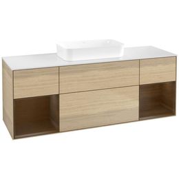 Villeroy & Boch Villeroy und Boch Finion Waschtischunterschrank F741GNPC 160x60,3x50,1cm, Regale Walnut veneer, Oak Veneer