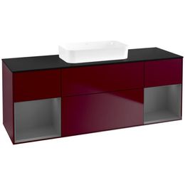 Villeroy & Boch Villeroy und Boch Finion Waschtischunterschrank F742GKHB 160x60,3x50,1cm, Regale Anthracite matt lacquer, Peony Matt