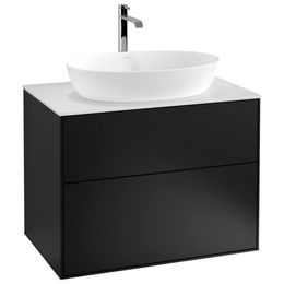 Villeroy & Boch Villeroy und Boch Finion Waschtischunterschrank G75100PD 80x60,3cm, Emotion, Abdeckplatte white matt, Black matt lacquer