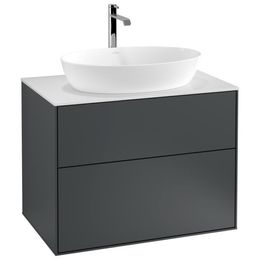 Villeroy & Boch Villeroy und Boch Finion Waschtischunterschrank G75100HG 80x60,3cm, Emotion, Abdeckplatte white matt, Midnight Blue Matt Lacquer