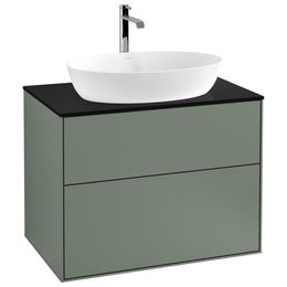 Villeroy & Boch Villeroy und Boch Finion Waschtischunterschrank G75200GM 80x60,3cm, Emotion, Abdeckplatte black matt, Olive Matt Lacquer