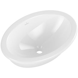 Villeroy & Boch Villeroy und Boch Loop & friends Unterbauwaschbecken 4A5401R1 oval, ohne Hahnlochbank, mit &Uuml;berlauf, 48,5 x 32,5 cm, wei&szlig; C-plus