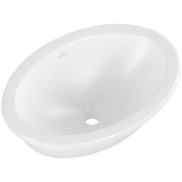 Villeroy & Boch Villeroy und Boch Loop & friends Unterbauwaschbecken 4A5401RW oval, ohne Hahnlochbank, mit &Uuml;berlauf, 48,5 x 32,5 cm, stone white C-plus
