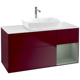 Villeroy & Boch Villeroy und Boch Finion Waschtischunterschrank F831GMHB 120cm, Abdeckplatte white matt, Regale Olive matt lacquer, Peony Matt