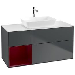 Villeroy & Boch Villeroy und Boch Finion Waschtischunterschrank G821HBHG 120cm, Abdeckplatte white matt, Emotion, Regale Peony matt lacquer, Midnight Blue Matt Lacquer