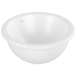 Villeroy & Boch Villeroy und Boch Loop & friends Unterbauwaschbecken 4A5201RW rund, ohne Hahnlochbank, ohne &Uuml;berlauf, &Oslash; 38 cm, stone white C-plus