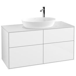 Villeroy & Boch Villeroy und Boch Finion Waschtischunterschrank F91100GF 120x60,3cm, Abdeckplatte white matt, Glossy white lacquer