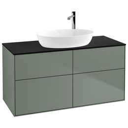 Villeroy & Boch Villeroy und Boch Finion Waschtischunterschrank G91200GM 120x60,3cm, Emotion, Abdeckplatte black matt, Olive Matt Lacquer