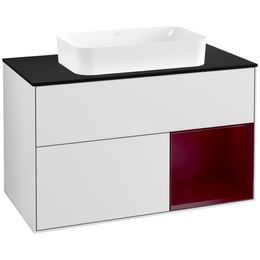 Villeroy & Boch Villeroy und Boch Finion Waschtischunterschrank F662HBMT 100x60,3x50,1cm, Regal rechts Peony, White matt lacquer