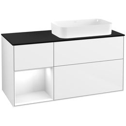Villeroy & Boch Villeroy und Boch Finion Waschtischunterschrank F682GFGF 120x60,3x50,1cm, Regal links Glossy white lacquer, Glossy white lacquer