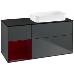 Villeroy & Boch Villeroy und Boch Finion Waschtischunterschrank F682HBHG 120x60,3x50,1cm, Regal links Peony, Midnight Blue Matt Lacquer