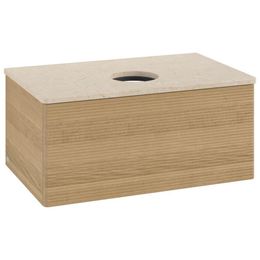 Villeroy & Boch Villeroy und Boch Antao Waschtisch-Unterschrank K30113HN 80x36x50cm, Waschbeckenplattenfarbe botticino, honey oak