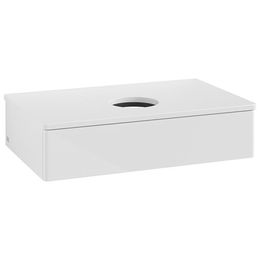 Villeroy & Boch Villeroy und Boch Antao Waschtisch-Unterschrank L08010GF mit Beleuchtung, 80x19x50cm, Waschbeckenplattenfarbe Lack, glossy white lacquer