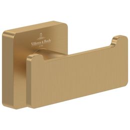 Villeroy & Boch Villeroy und Boch Elements Striking Doppel-Handtuchhaken TVA15201200076 brushed gold, 80x44x45mm