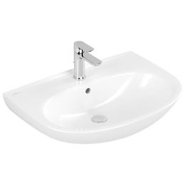 Villeroy & Boch Villeroy und Boch O.novo Waschtisch 4A4065R1 65x48cm, oval, Hahnloch mit &Uuml;berlauf, wei&szlig; C-plus