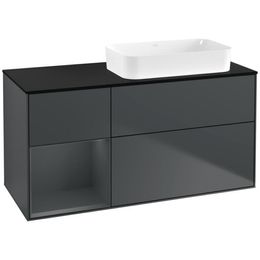 Villeroy & Boch Villeroy und Boch Finion Waschtischunterschrank G682HGHG 120x60,3x50,1cm, Regal links Midnight Blue Matt Lacquer, Midnight Blue Matt Lacquer