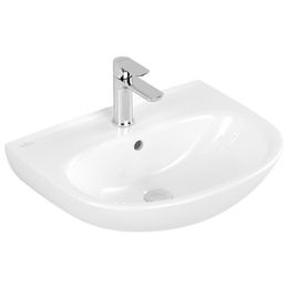 Villeroy & Boch Villeroy und Boch O.novo Waschtisch 4A4055R1 55x44cm, oval, Hahnloch mit &Uuml;berlauf, wei&szlig; C-plus