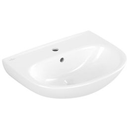 Villeroy & Boch Villeroy und Boch O.novo Waschtisch 4A405501 55x44cm, oval, Hahnloch mit &Uuml;berlauf, wei&szlig;