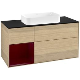 Villeroy & Boch Villeroy und Boch Finion Waschtischunterschrank G702HBPC 120x60,3x50,1cm, Regal rechts Peony, Oak Veneer