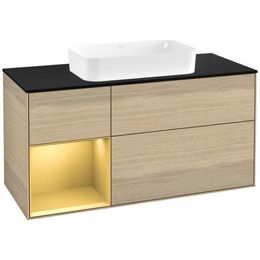 Villeroy & Boch Villeroy und Boch Finion Waschtischunterschrank G702HFPC 120x60,3x50,1cm, Regal rechts Gold matt, Oak Veneer