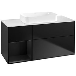 Villeroy & Boch Villeroy und Boch Finion Waschtischunterschrank G701PDPD 120x60,3x50,1cm, Regal rechts Black matt lacquer, Black matt lacquer