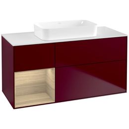 Villeroy & Boch Villeroy und Boch Finion Waschtischunterschrank G701PCHB 120x60,3x50,1cm, Regal rechts Oak Veneer, Peony Matt