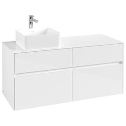 Villeroy & Boch Villeroy und Boch Collaro Waschtischunterschrank C04200DH 120 x 54,8 x 50 cm, Waschtisch links, Glossy White