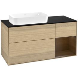 Villeroy & Boch Villeroy und Boch Finion Waschtischunterschrank G692GNPC 120x60,3x50,1cm, Regal rechts Walnut veneer, Oak Veneer
