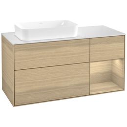 Villeroy & Boch Villeroy und Boch Finion Waschtischunterschrank G691PCPC 120x60,3x50,1cm, Regal rechts Oak Veneer, Oak Veneer