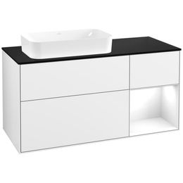 Villeroy & Boch Villeroy und Boch Finion Waschtischunterschrank F692GFGF 120x60,3x50,1cm, Regal rechts Glossy white lacquer, Glossy white lacquer