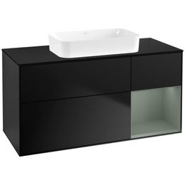 Villeroy & Boch Villeroy und Boch Finion Waschtischunterschrank G712GMPD 120x60,3x50,1cm, Regal rechts Olive Matt Lacquer, Black matt lacquer