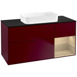 Villeroy & Boch Villeroy und Boch Finion Waschtischunterschrank G712PCHB 120x60,3x50,1cm, Regal rechts Oak Veneer, Peony Matt