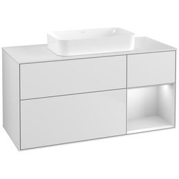 Villeroy & Boch Villeroy und Boch Finion Waschtischunterschrank F711MTMT 120x60,3x50,1cm, Regal rechts White matt lacquer, White matt lacquer
