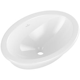 Villeroy & Boch Villeroy und Boch Loop & friends Einbauwaschbecken 4A6201R1 oval, ohne Hahnlochbank, ohne &Uuml;berlauf, 57 x 41 cm, wei&szlig; C-plus