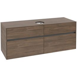 Villeroy & Boch Villeroy und Boch Collaro Waschtischunterschrank C04500VH 140 x 54,8 x 50 cm, Waschtisch mittig, Arizona Oak
