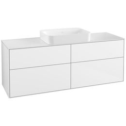 Villeroy & Boch Villeroy und Boch Finion Waschtischunterschrank G73100GF 160x60,3x50,1cm, Glass White Matt, Glossy white lacquer
