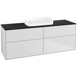 Villeroy & Boch Villeroy und Boch Finion Waschtischunterschrank F73200MT 160x60,3x50,1cm, Glass Black Matt, White matt lacquer
