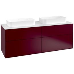 Villeroy & Boch Villeroy und Boch Finion Waschtischunterschrank F72100HB 160x60,3x50,1cm, Glass White Matt, Peony Matt