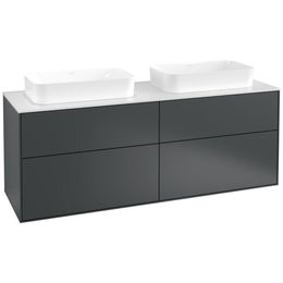 Villeroy & Boch Villeroy und Boch Finion Waschtischunterschrank F72100HG 160x60,3x50,1cm, Glass White Matt, Midnight Blue Matt Lacquer