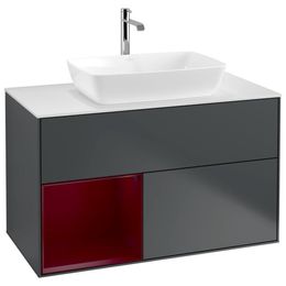 Villeroy & Boch Villeroy und Boch Finion Waschtischunterschrank G771HBHG 100cm, Abdeckplatte white matt, Emotion, Regale Peony matt lacquer, Midnight Blue Matt Lacquer