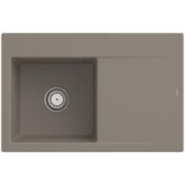 Villeroy & Boch Villeroy und Boch Subway Style 45 Flat Einbausp&uuml;le 334801TR links, mit Ablaufgarnitur, Handbet&auml;tigung, timber CeramicPlus, 78 x 51 cm