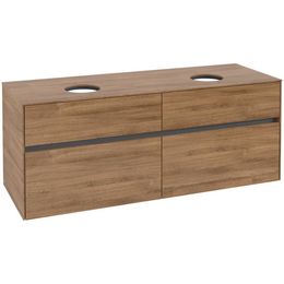 Villeroy & Boch Villeroy und Boch Collaro Waschtischunterschrank C04800RH 140x54,8x50cm, f&uuml;r 2 Waschtische, Kansas Oak