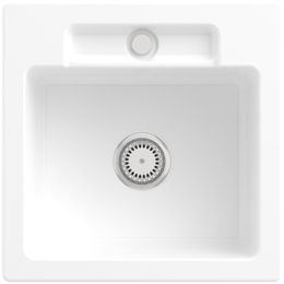 Villeroy & Boch Villeroy und Boch Siluet Sp&uuml;le 334501KG mit Ablaufgarnitur und Handbet&auml;tigung, Snow White