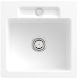 Villeroy & Boch Villeroy und Boch Siluet Sp&uuml;le 334501RW mit Ablaufgarnitur und Handbet&auml;tigung, Stone White