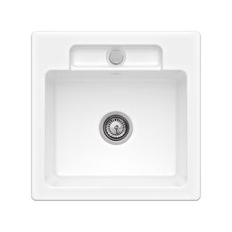 Villeroy & Boch Villeroy und Boch Siluet Fl&auml;chenb&uuml;ndige Sp&uuml;le 33452FKG mit Ablaufgarnitur und Exzenterbet&auml;tigung, Snow White