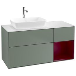 Villeroy & Boch Villeroy und Boch Finion Waschtischunterschrank G811HBGM 120cm, Abdeckplatte white matt, Emotion, Regale Peony matt lacquer, Olive Matt Lacquer