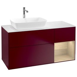 Villeroy & Boch Villeroy und Boch Finion Waschtischunterschrank G811PCHB 120cm, Abdeckplatte white matt, Emotion, Regale Oak Veneer, Peony Matt
