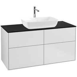 Villeroy & Boch Villeroy und Boch Finion Waschtischunterschrank F79200MT 120x60,3cm, Abdeckplatte black matt, White matt lacquer