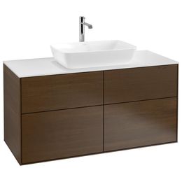 Villeroy & Boch Villeroy und Boch Finion Waschtischunterschrank G79100GN 120x60,3cm, Emotion, Abdeckplatte white matt, Walnut veneer