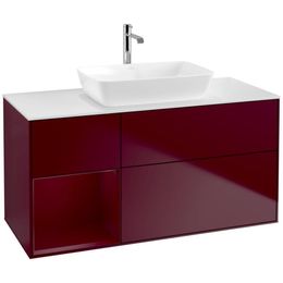 Villeroy & Boch Villeroy und Boch Finion Waschtischunterschrank F821HBHB 120cm, Abdeckplatte white matt, Regale Peony matt lacquer, Peony Matt